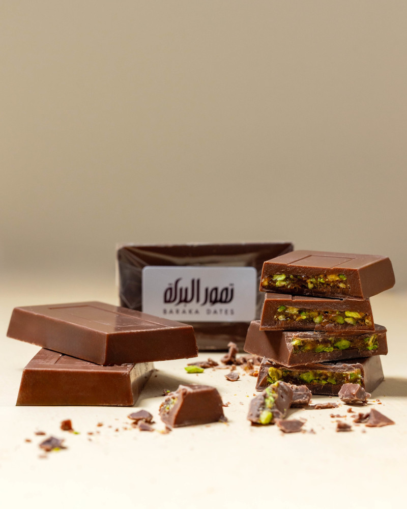 Chocolate – Pistachio Croquant – Baraka Dates